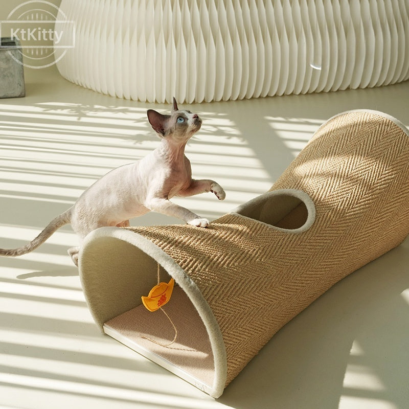 Natural Sisal Cat Tunnel – Eco-Friendly Scratcher & Toy | KTKitty – KtKitty