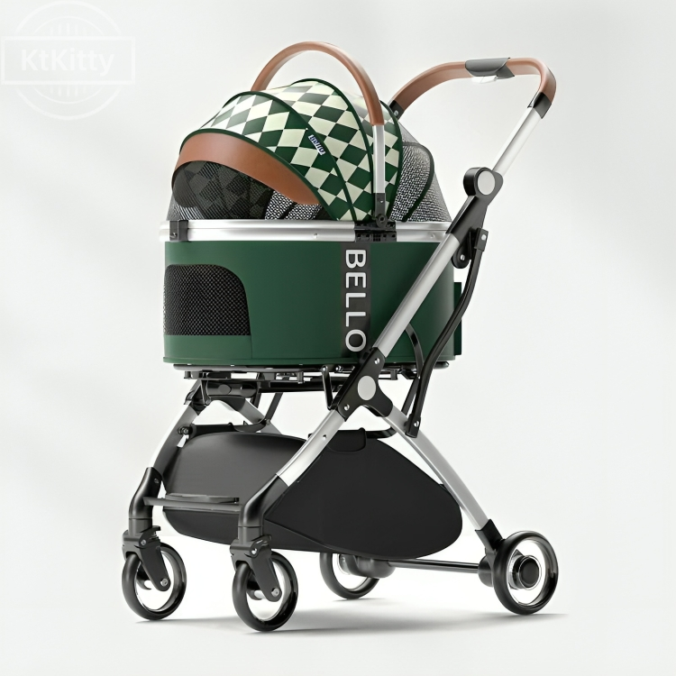 Cat Stroller with Detachable Carrier – Luxury 3-in-1 Pet Travel System ...